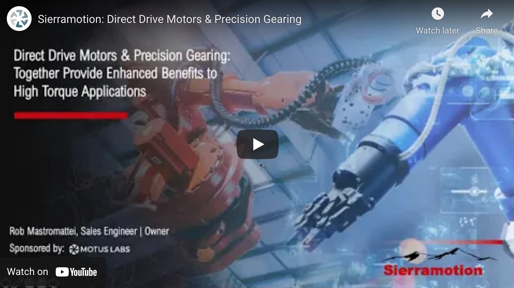 Direct Drive Motors and Precision Gearing - Sierramotion